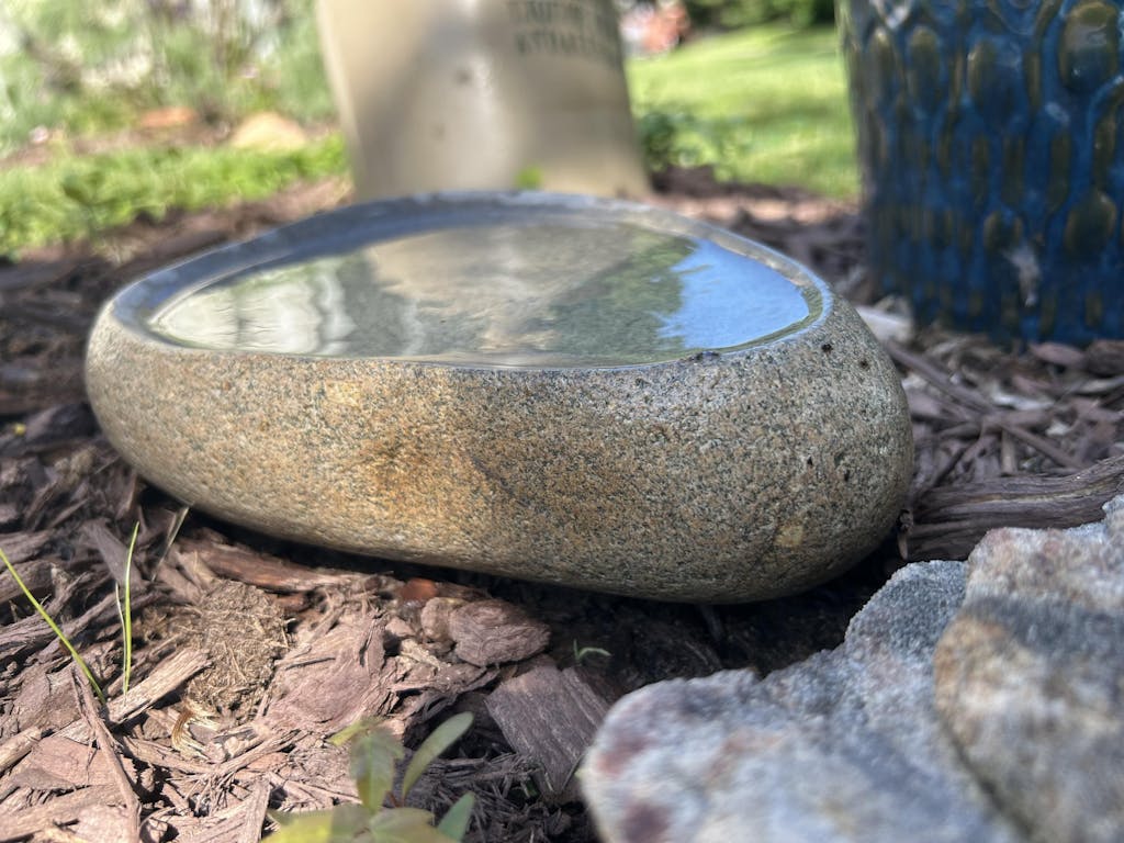 Handmade River Stone Bird Bath for Balcony, Patio, Garden or Yard ...