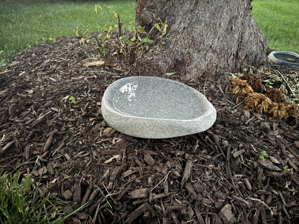 Handmade River Stone Bird Bath for Balcony, Patio, Garden or Yard ...
