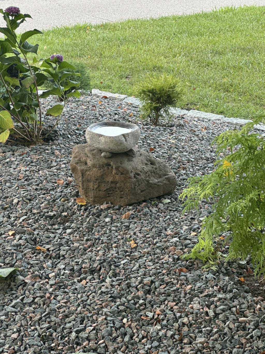 Handmade River Stone Bird Bath for Balcony, Patio, Garden or Yard ...