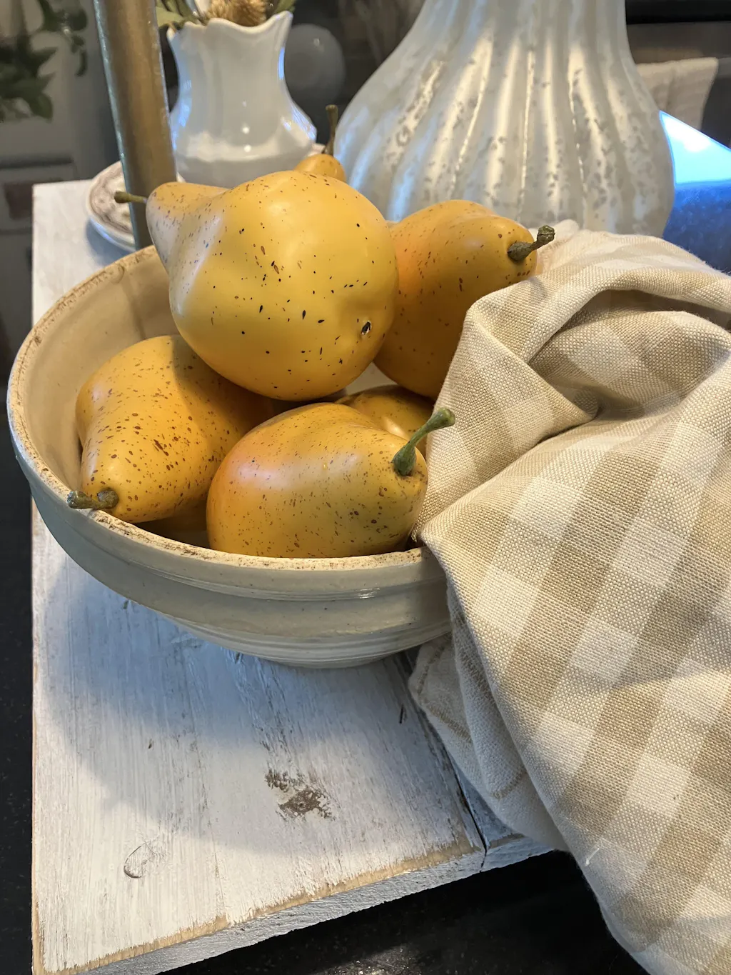 Half a Dozen Orchard Fresh Decorative Faux Gold Yellow Pears - Darby ...