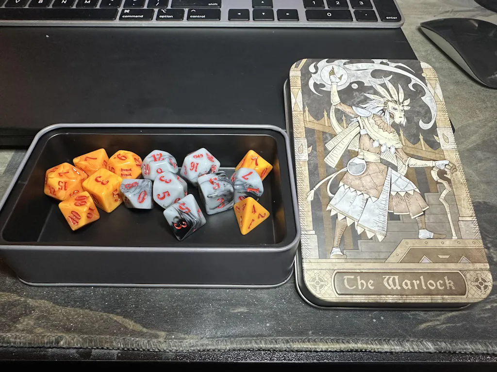 Character Class Dice (The Warlock) | TTRPG Dice With Collectible Tin ...