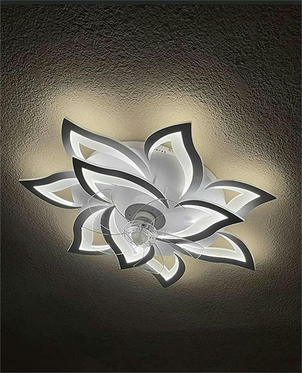Creative Flower Shaped Three Step Dimming LED Nordic Ceiling Fan Lights ...