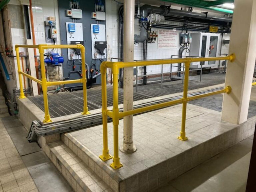 Yellow GRP Handrail Tube 50mm Diameter 5000mm