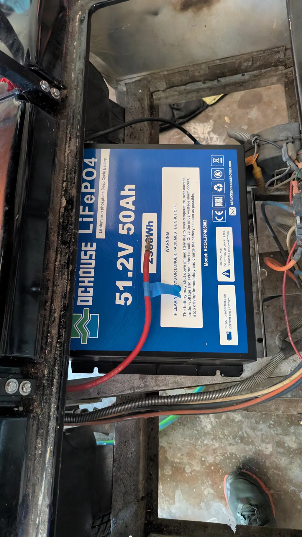 48V 50Ah LiFePO4 Metal Case Golf Cart Battery - Bluetooth & Low Temp ...