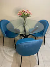 Decofurn | Diva 90cm Round Glass Top Dining Table-black – Decofurn ...