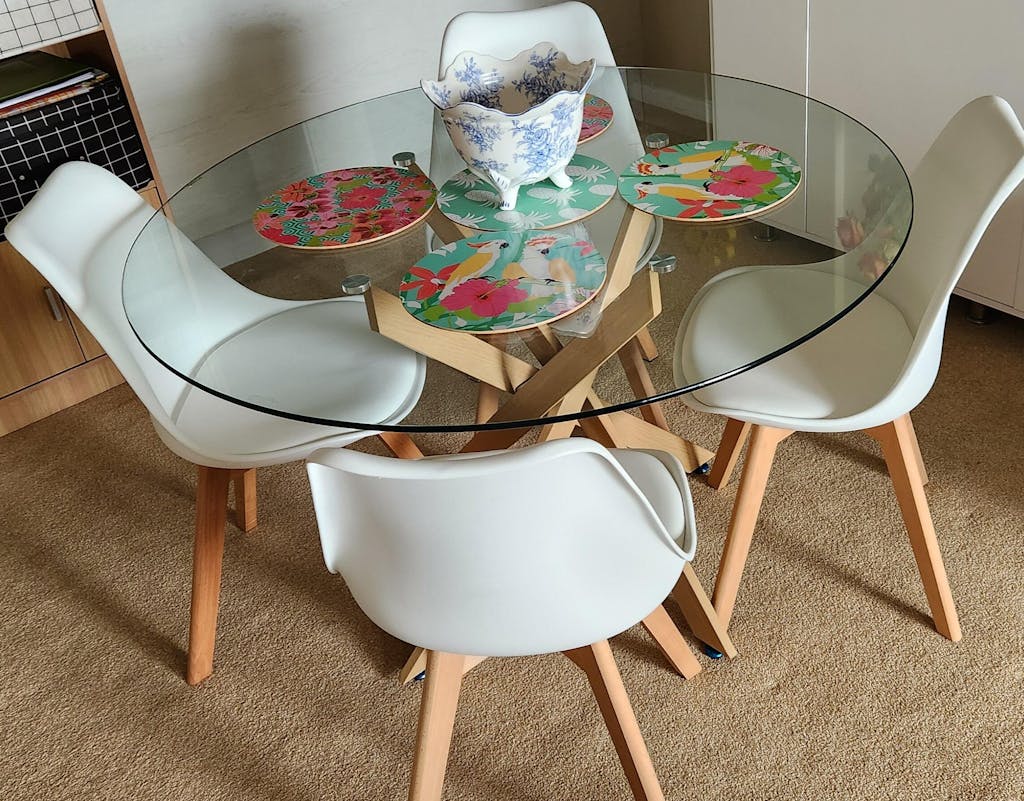 Decofurn | Len Round 10mm Glass Top Dining Table | R1999 – Decofurn ...