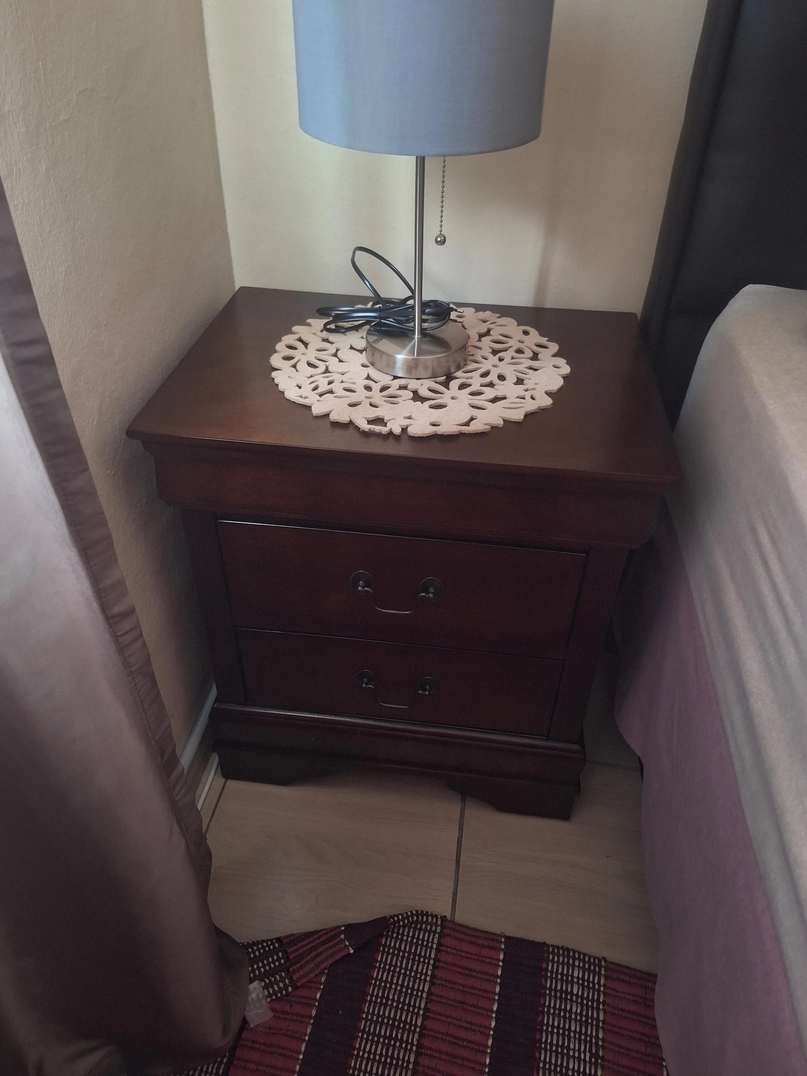 Decofurn | Lamp Table-metal Base-grey Fabric Shade | R269 – Decofurn ...