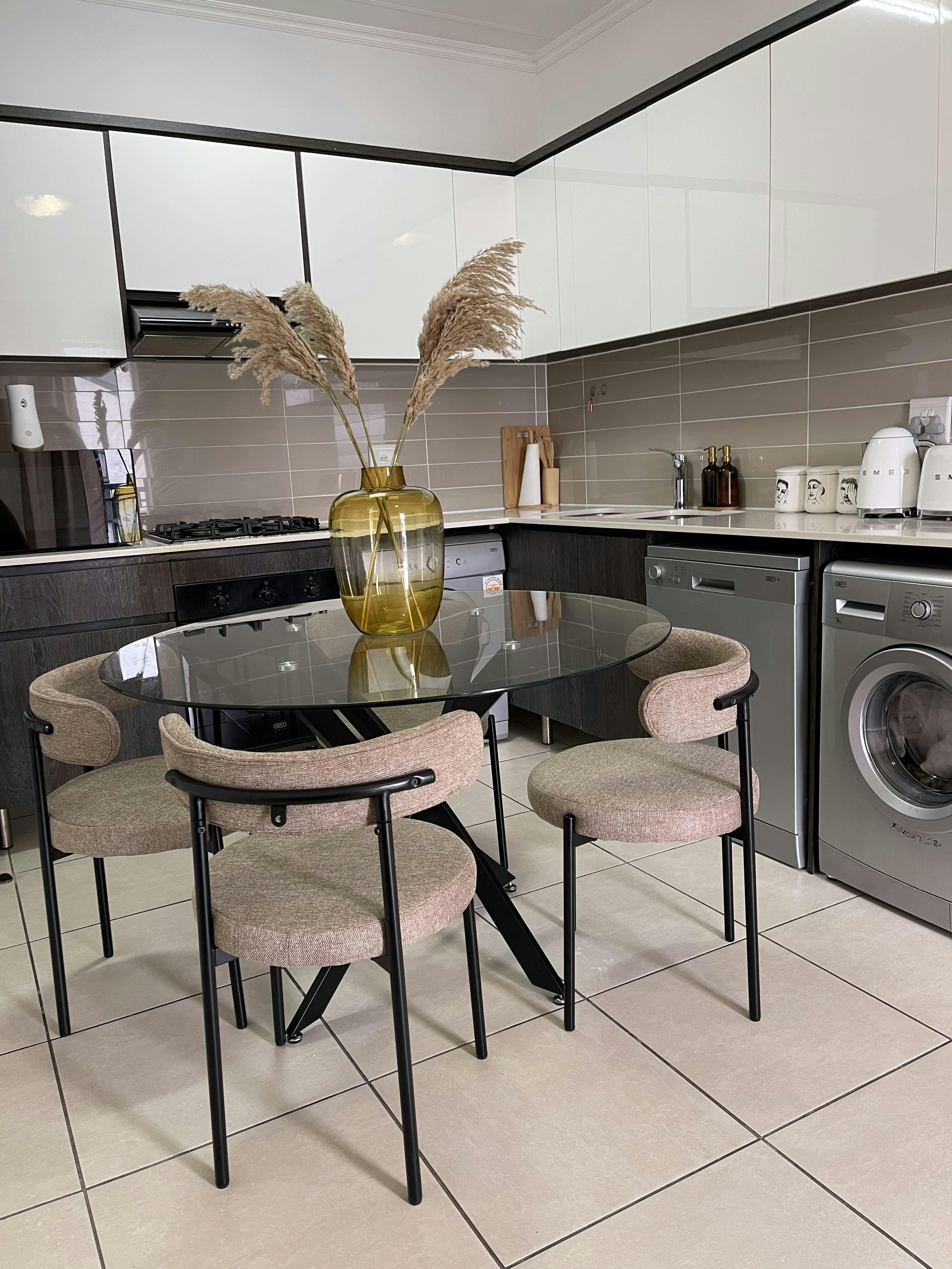 Decofurn | Len Round 10mm Glass Top Dining Table | R1999 – Decofurn ...