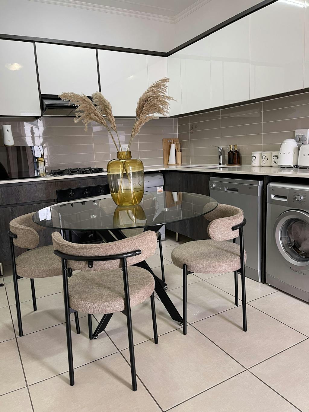 Decofurn | Len Round 10mm Glass Top Dining Table | R1999 – Decofurn ...