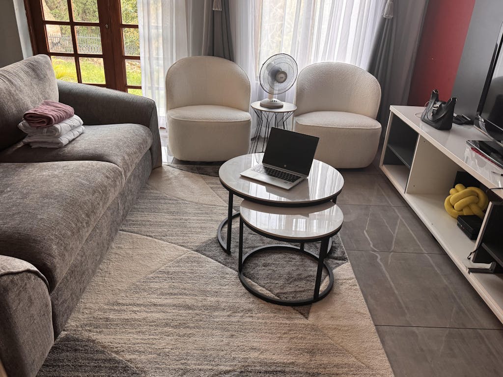 Decofurn | Gio Set of 2 Stone Top Coffee Table - Black Leg – Decofurn ...