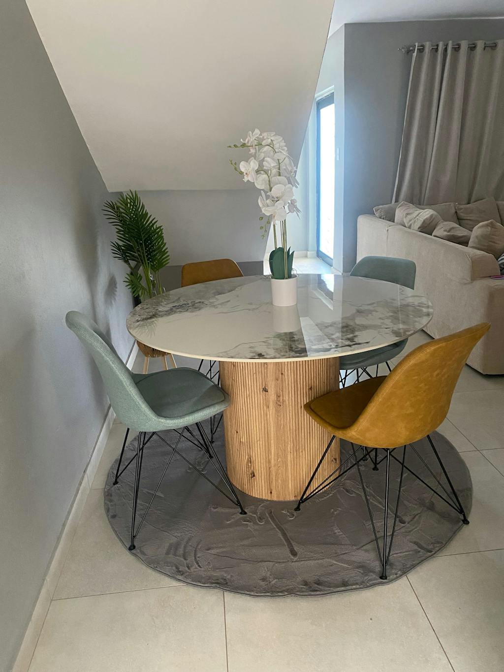 Decofurn | Belle 120cm Round Stone Top Dining Table | R3699 – Decofurn ...