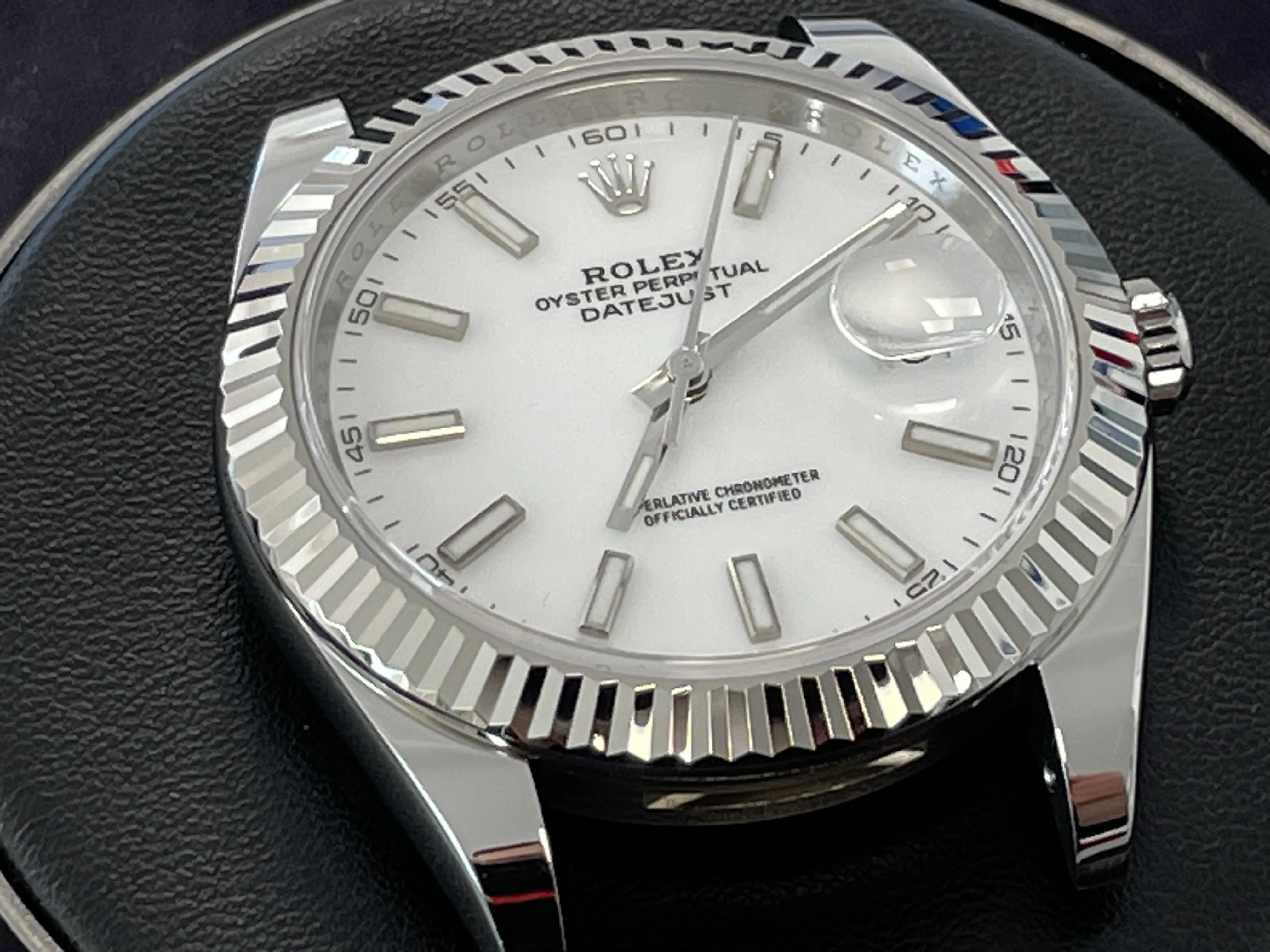 41mm DJ Platinum Plated Bezel (White Gold) – DeepCrystal