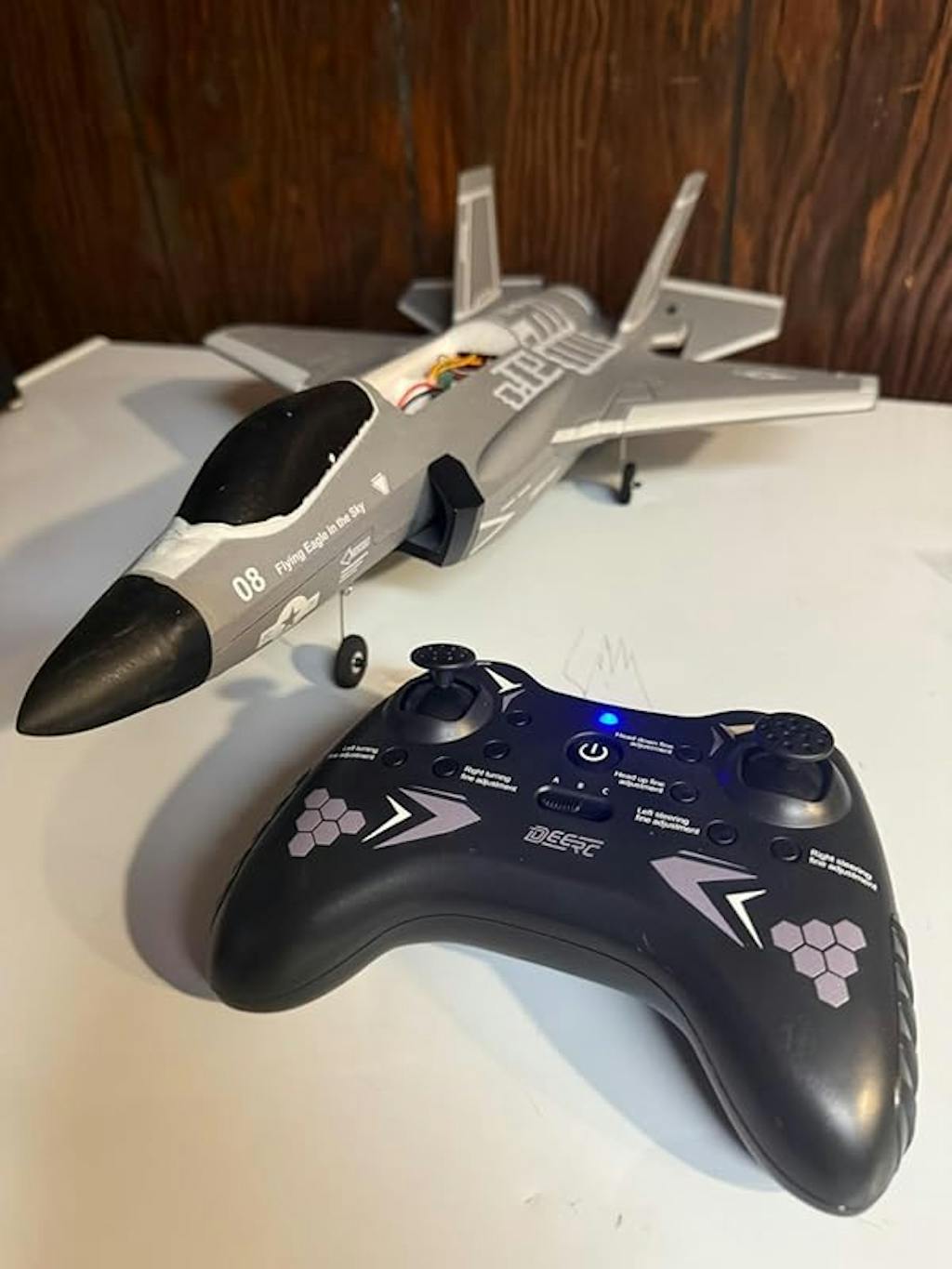 DEERC F35 4 Channel Brushless RC Plane for Adults Remote Control Airpl