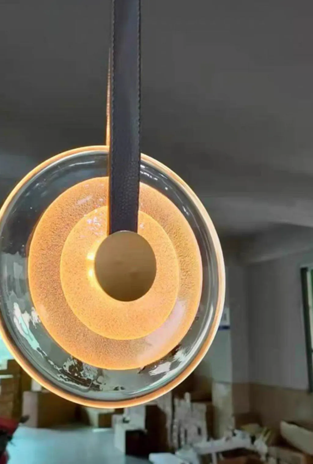 Frosted Gold Disc Pendant Light – Dekoorlight