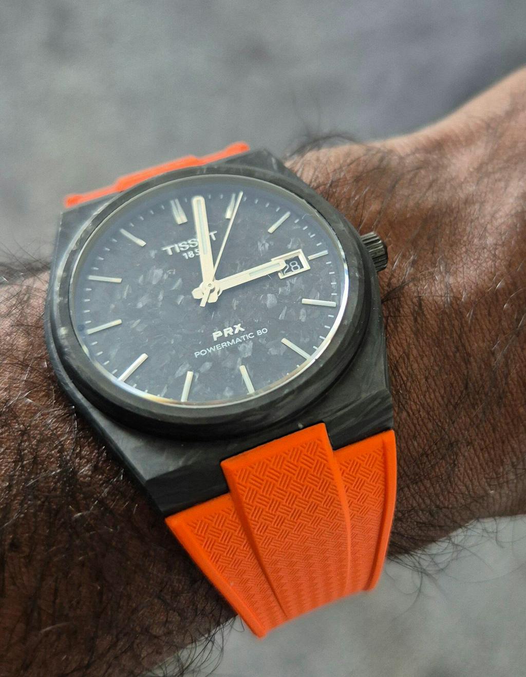 Orange CTS Rubber Strap for Tissot PRX – Delugs