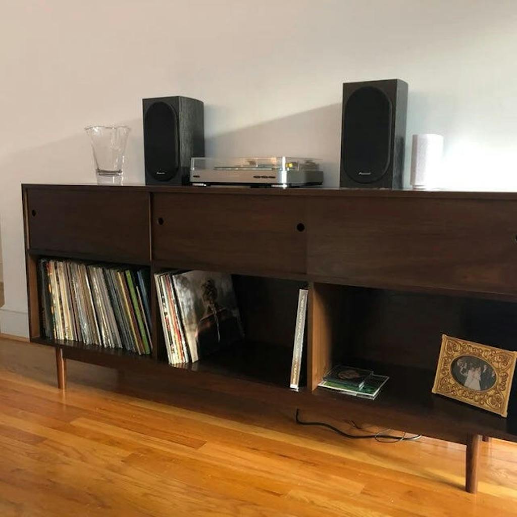 1 x 3 Component Record Storage Cabinet - Sleek Audio Gear Storage ...