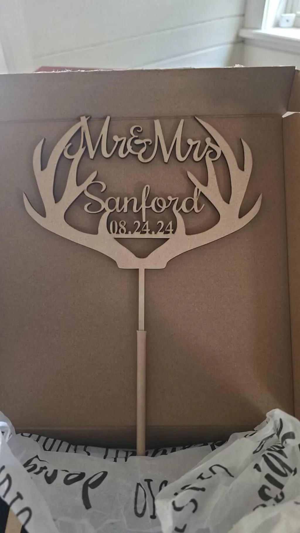Deer Antler Cake Topper | Custom Wedding Cake Topper Personalized | Mr ...
