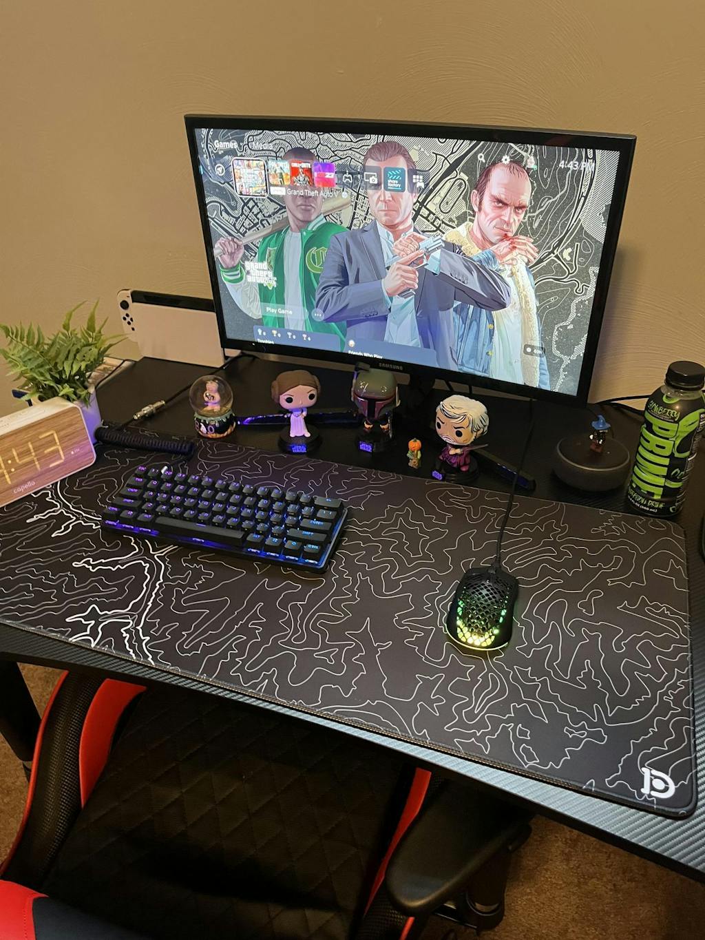 Get the Black Topo Canyon Deskpad - Full Size Desk Mousepad – Deskr