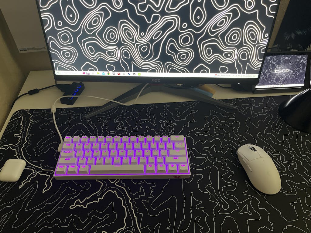 Get the Black Topo Canyon Deskpad - Full Size Desk Mousepad – Deskr