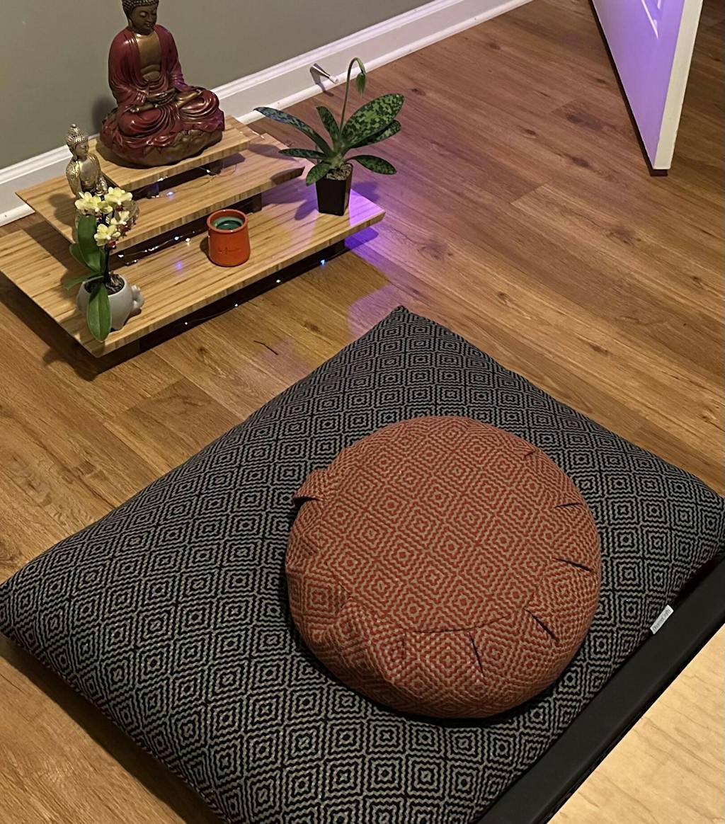 Organic Cotton Fill Geometric Zafu Zabuton Set - Meditation Cushions ...