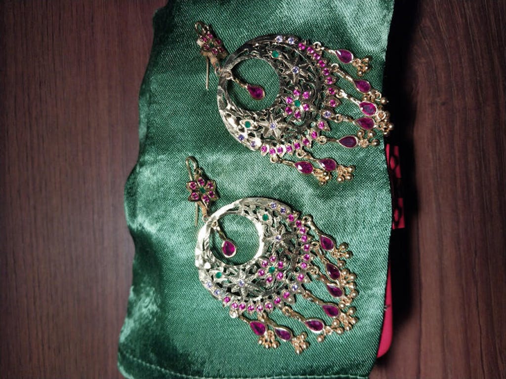 Bihu Gold Tone Silver Earrings