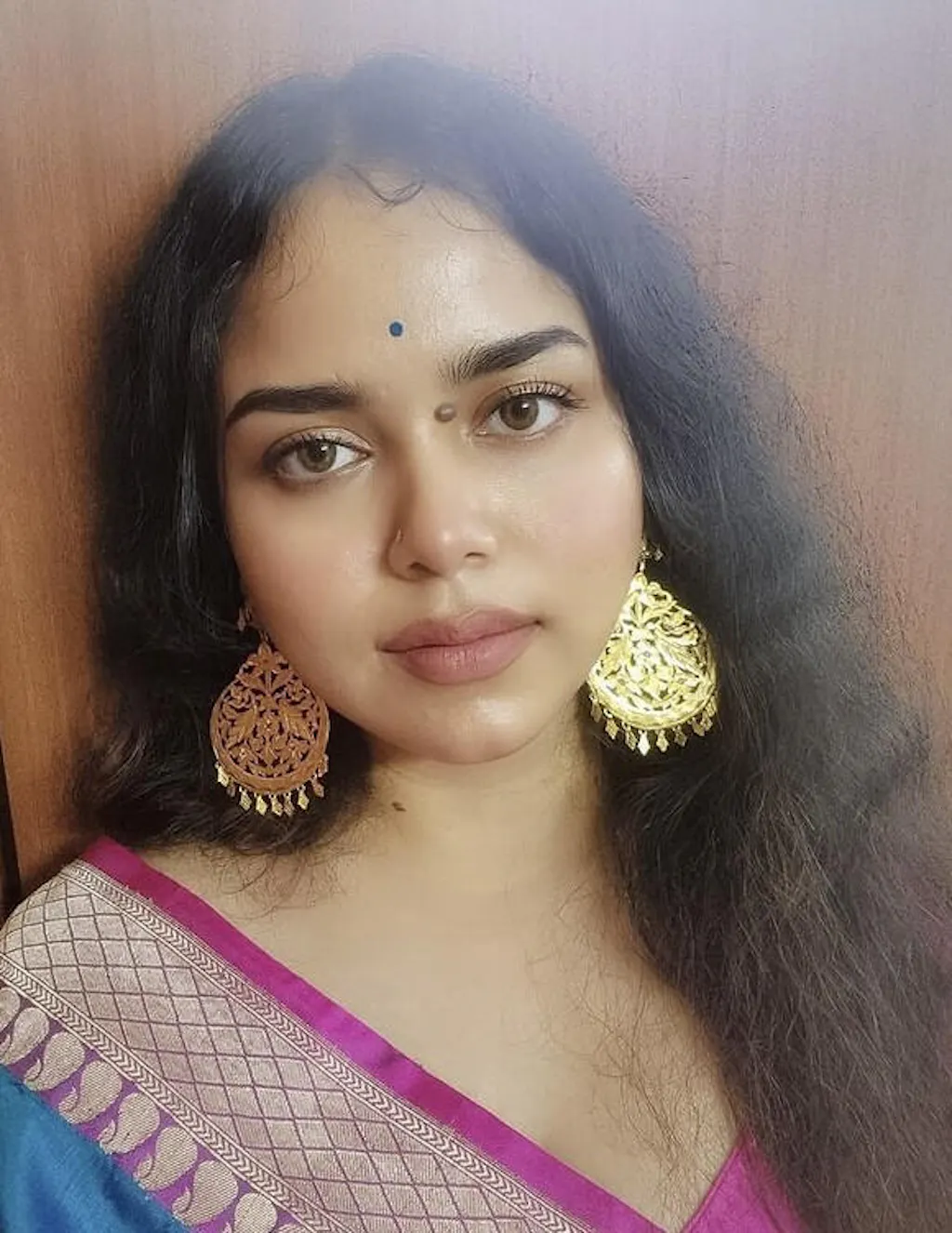 Naseera Handmade Gold Tone Silver Earrings
