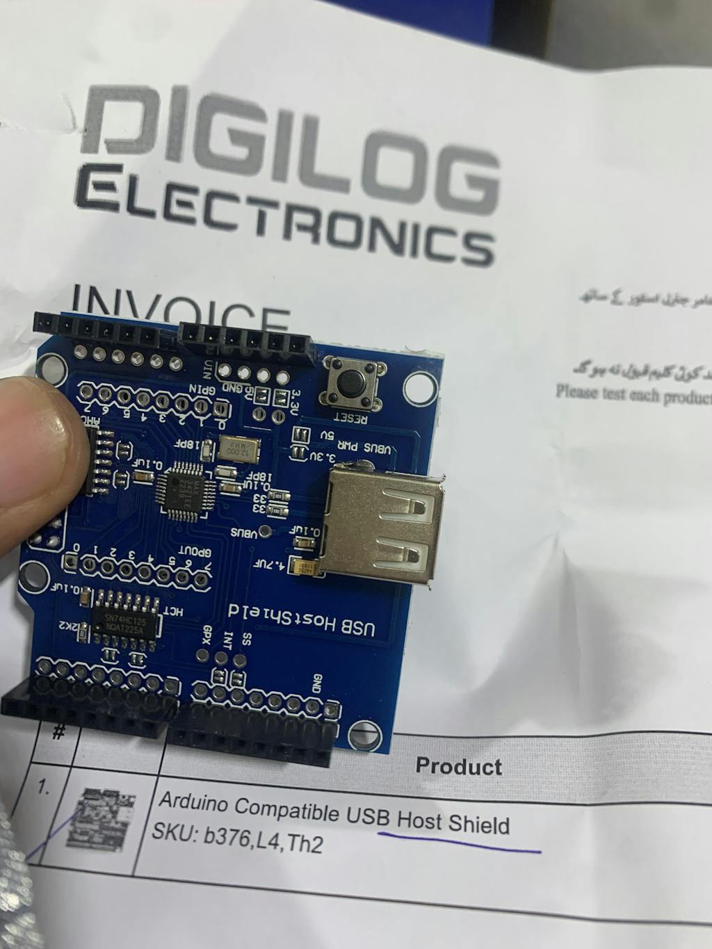 Arduino Compatible USB Host Shield in Pakistan - digilog.pk