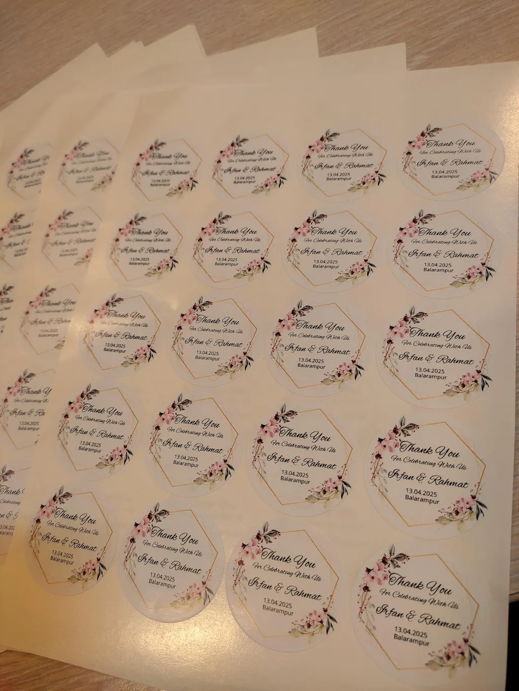Custom Wedding Sticker for Thank you | Personalized Sticker labels ...