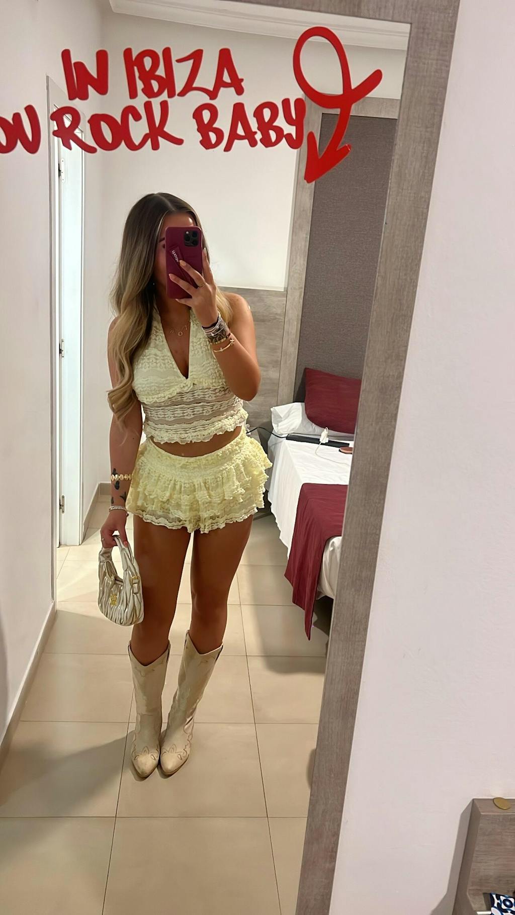 Tilly Lace Ruffle Co-Ord | Lemon