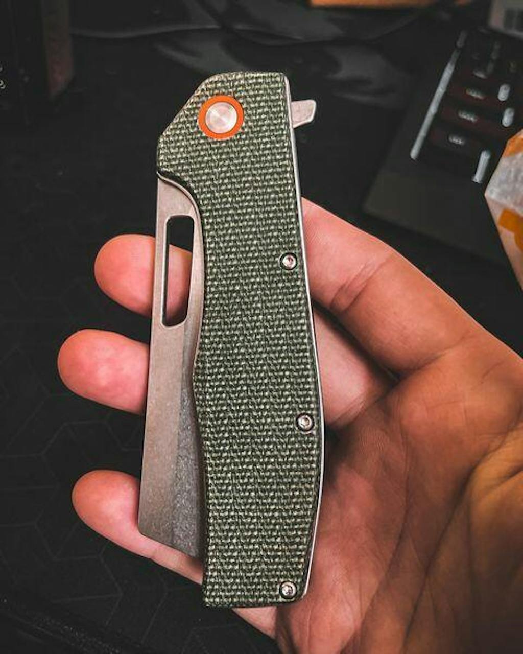 Sheepsfoot Blade Folding Knife with Micarta Handle and Clip for EDC an ...