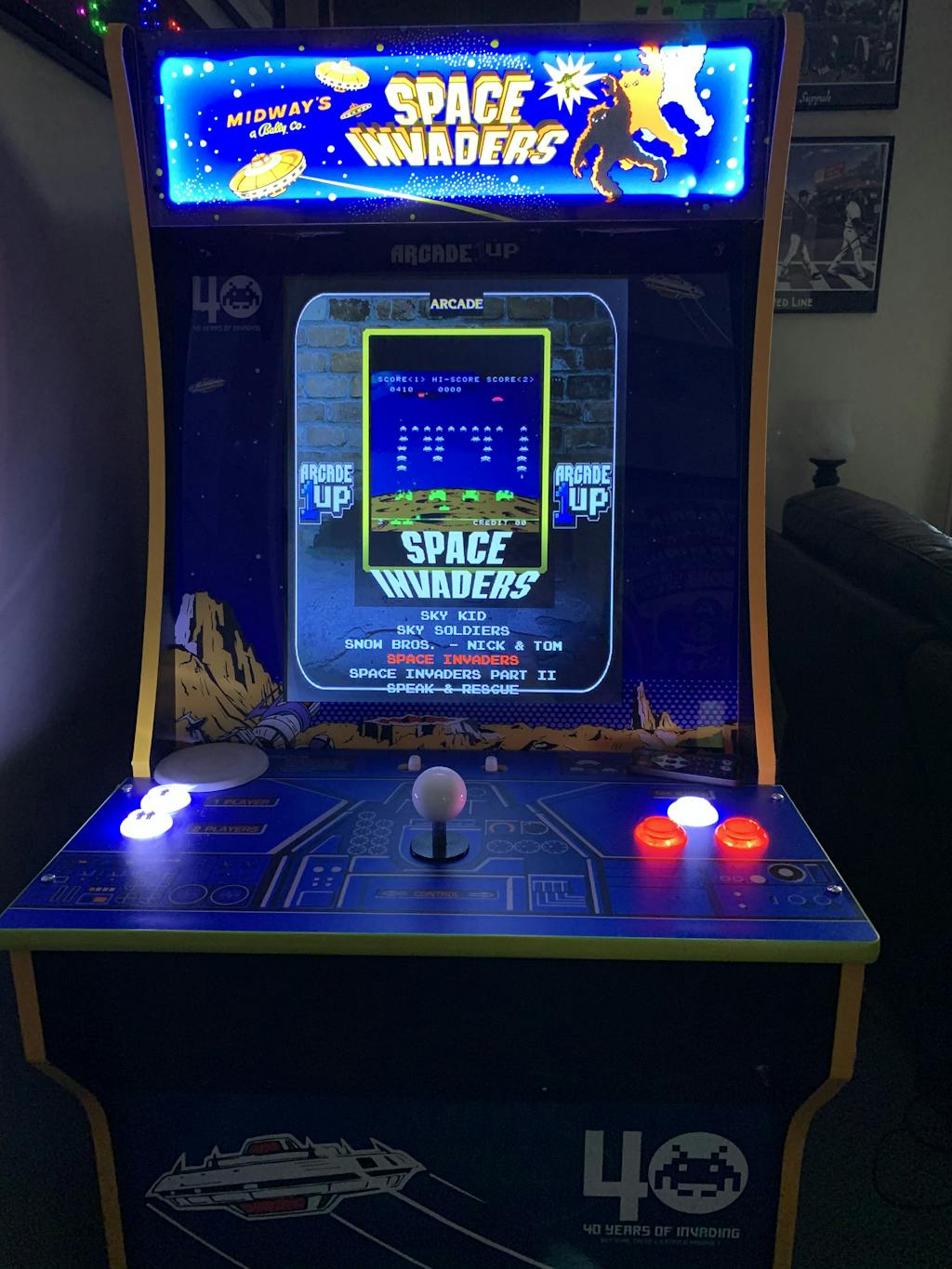 Drop In Space Invaders LED Marquee Plug and Play Kit for Arcade1Up Ver ...