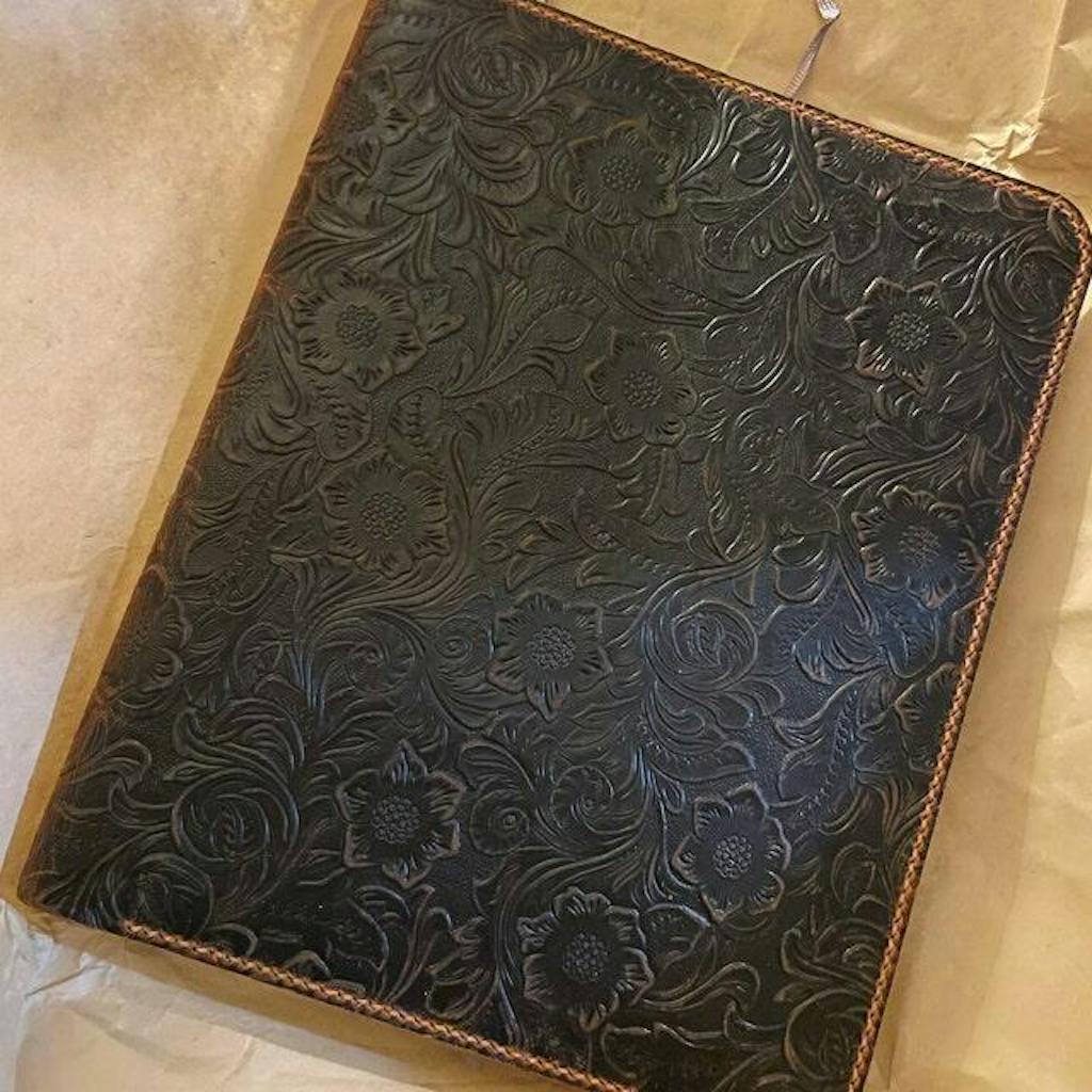 Women embossing Leather notebook cover for moleskine classic notebook ...