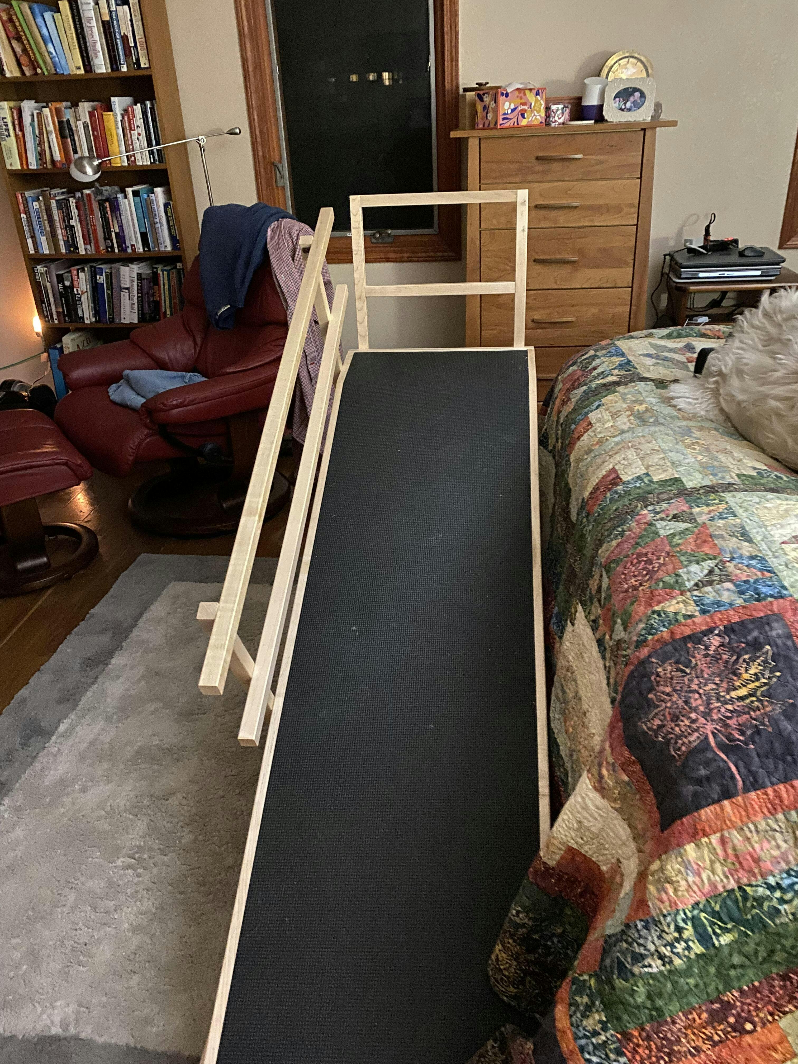 Bed Ramp for Medium & Large Dogs - Adjustable Dog Ramp with Rails