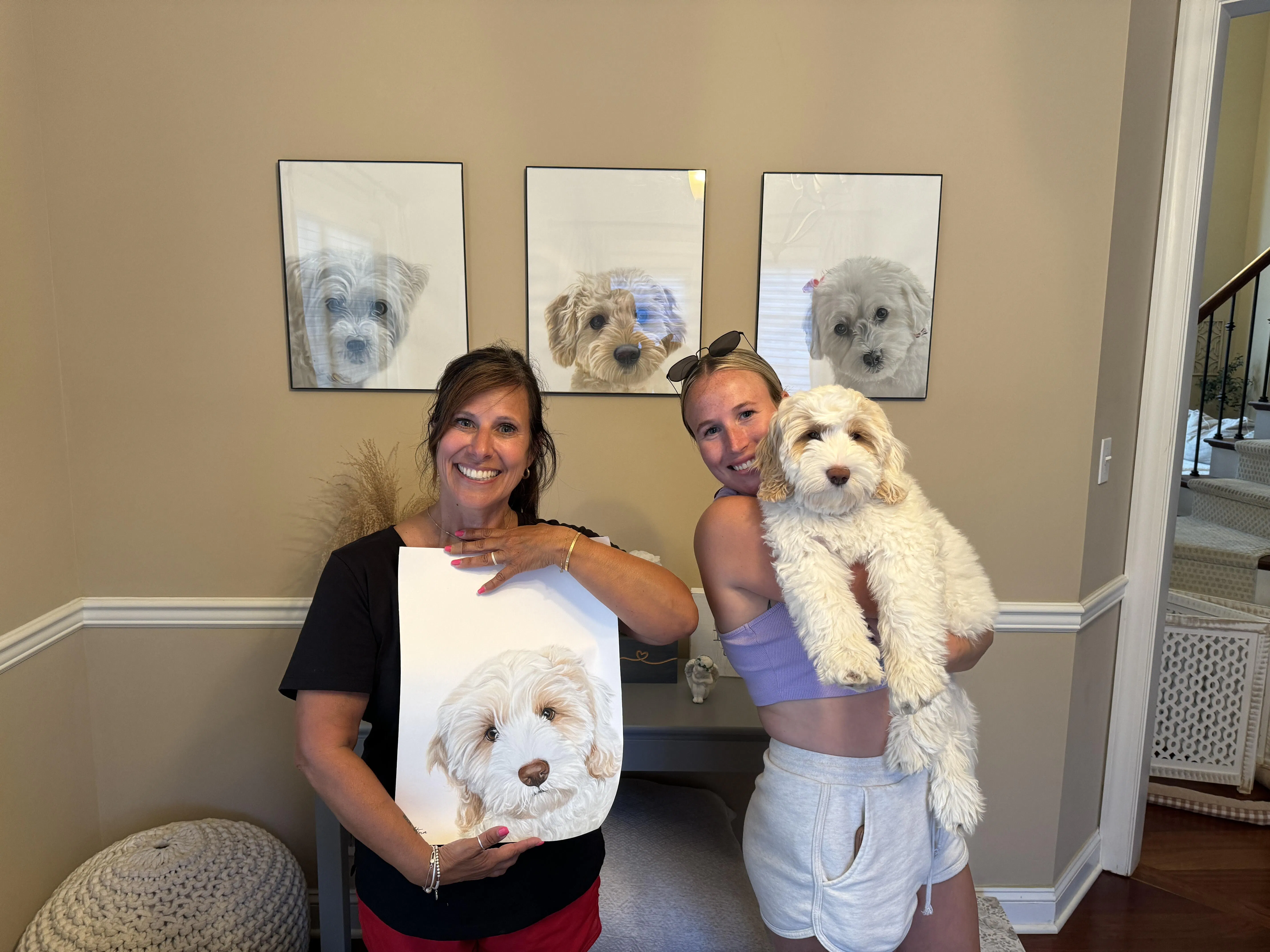 Custom Peekaboo Dog Portrait | Hand-Painted Watercolor Masterpiece By ...