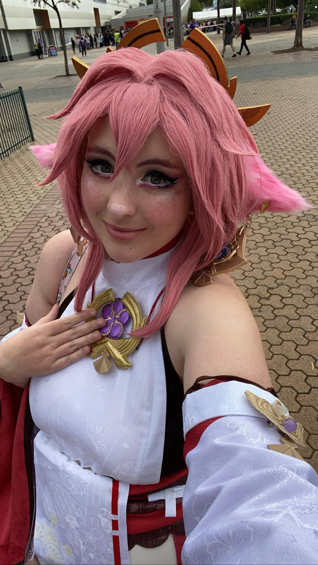 【Ready For Ship】DokiDoki Game Genshin Impact Yae Miko Cosplay Wig Long ...