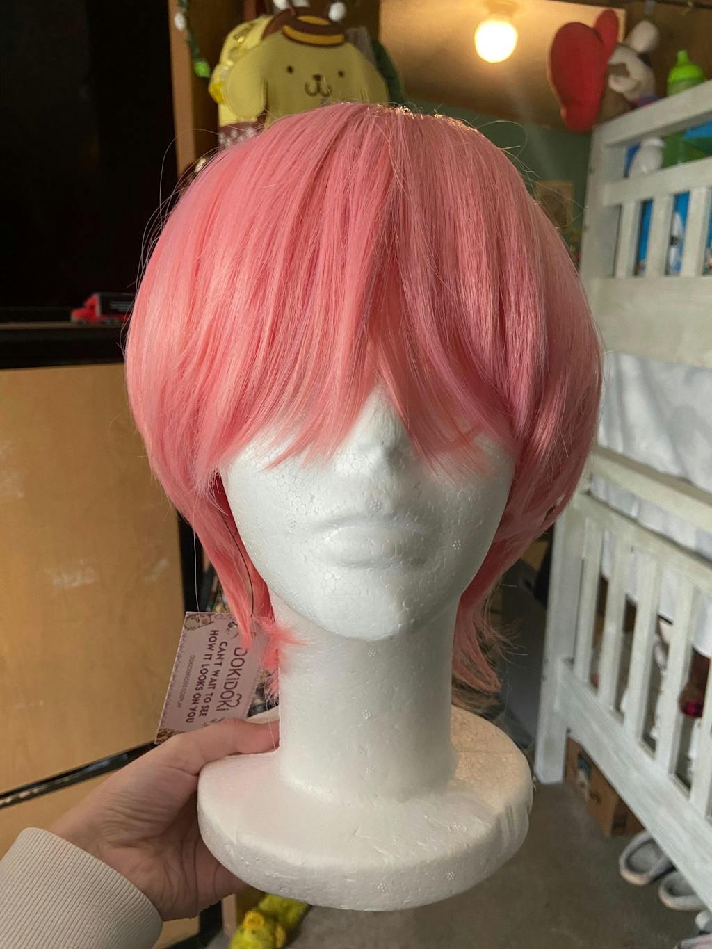 DokiDoki Virtual Idol PLAVE Cosplay Bamby Wig Short Straight Pink Hair ...