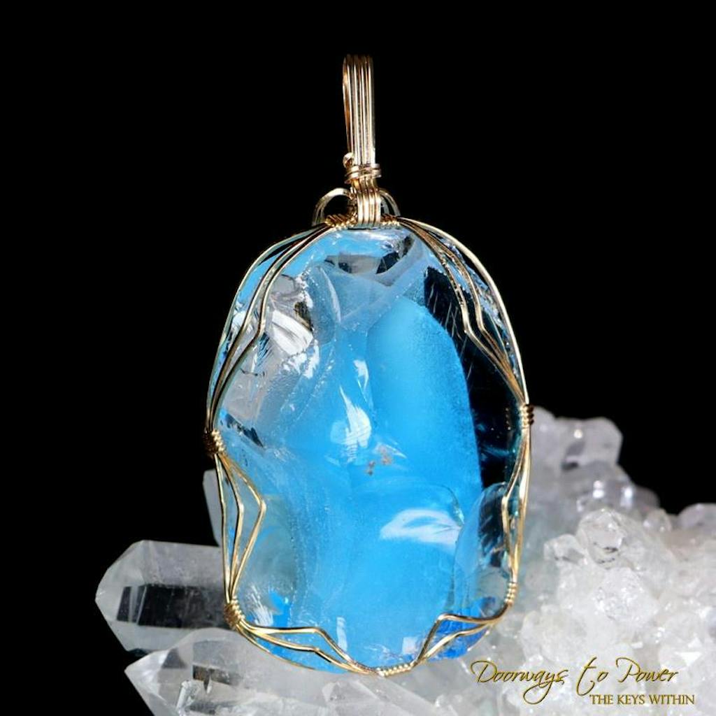 Sirius Blue Oracle Eye Cosmic Ice Andara Glass Pendant 14k - Doorways ...