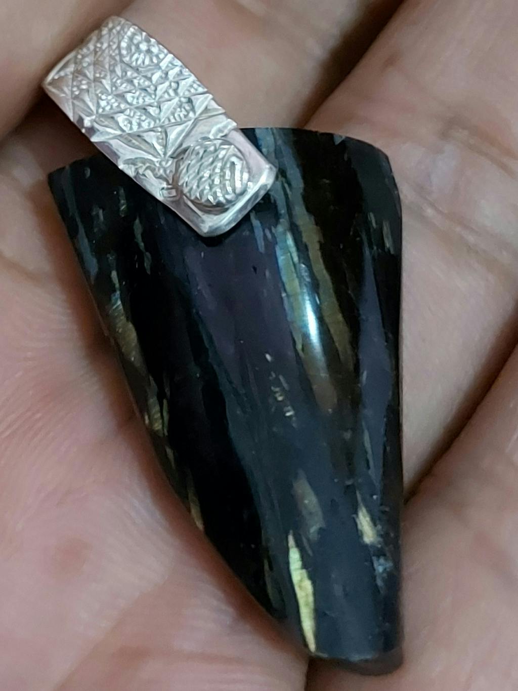 Nuummite Light Language Crystal Necklace Pendant™ - Doorways to Power