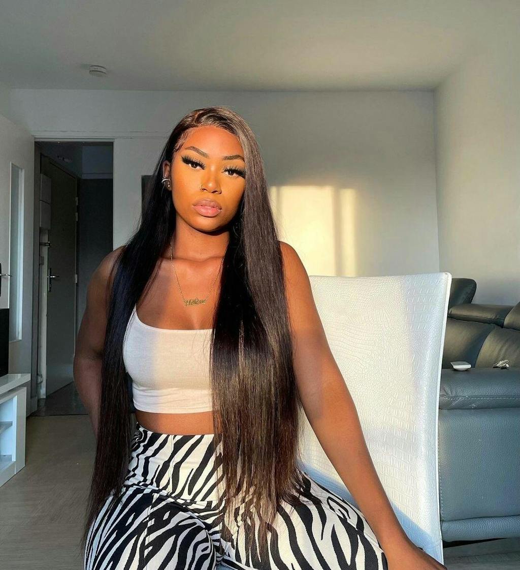 42 40 38 34 32 30 inch Buss Down Knee Length 13x4 Lace Front Hair Wig ...