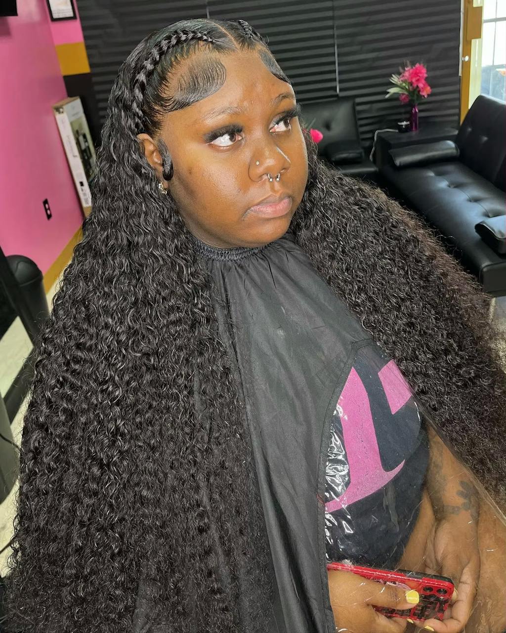 42 40 38 34 32 30 inch Buss Down Knee Length 13x4 Lace Front Hair Wig ...