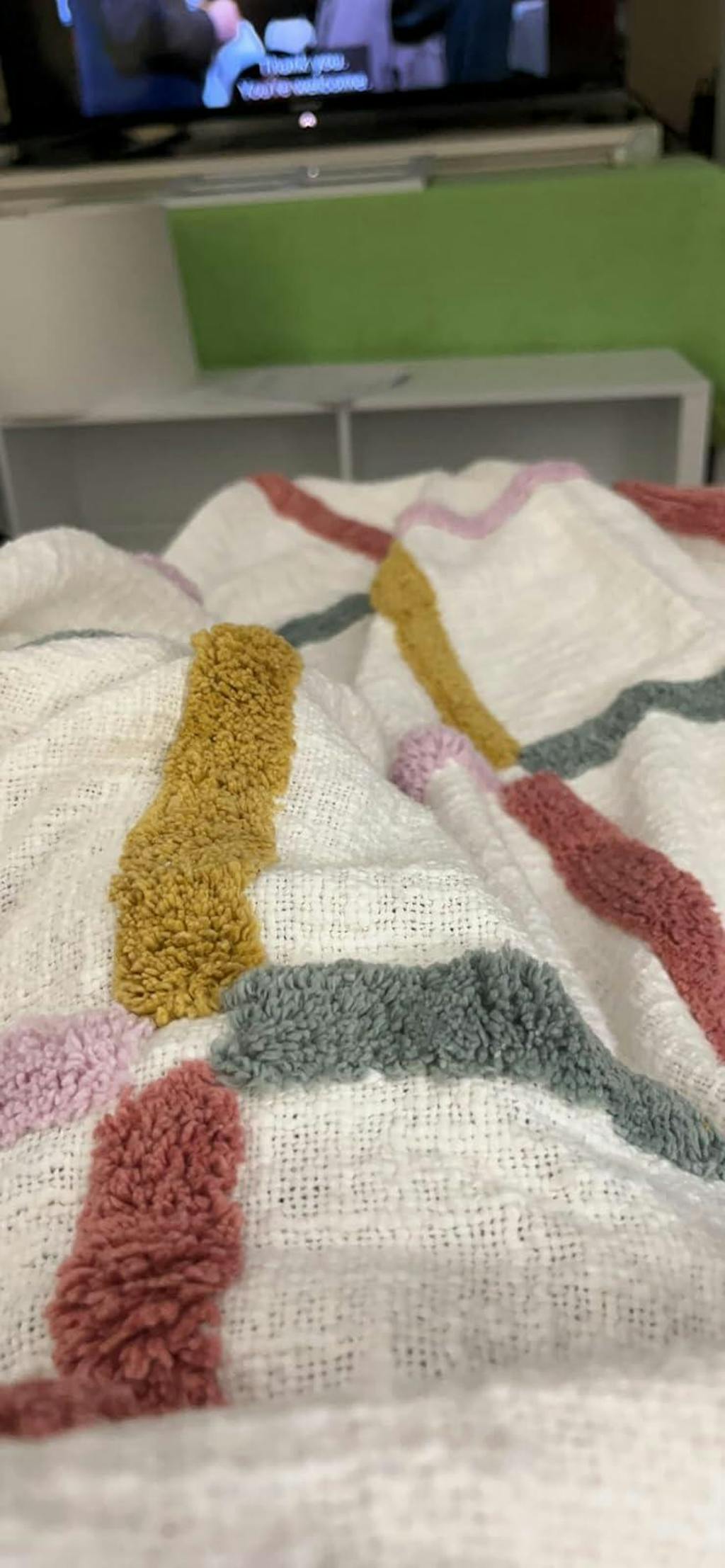 Linen Cotton Throw Blanket | Double Stitch by Bedsure