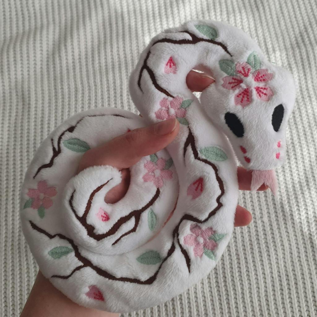 Cherry Blossom Snake Plush Embroidery Pattern Sakura Reptile– Dragons ...