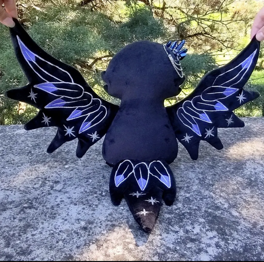 Moonlight Raven Plush Embroidery Pattern - Dragons' Garden