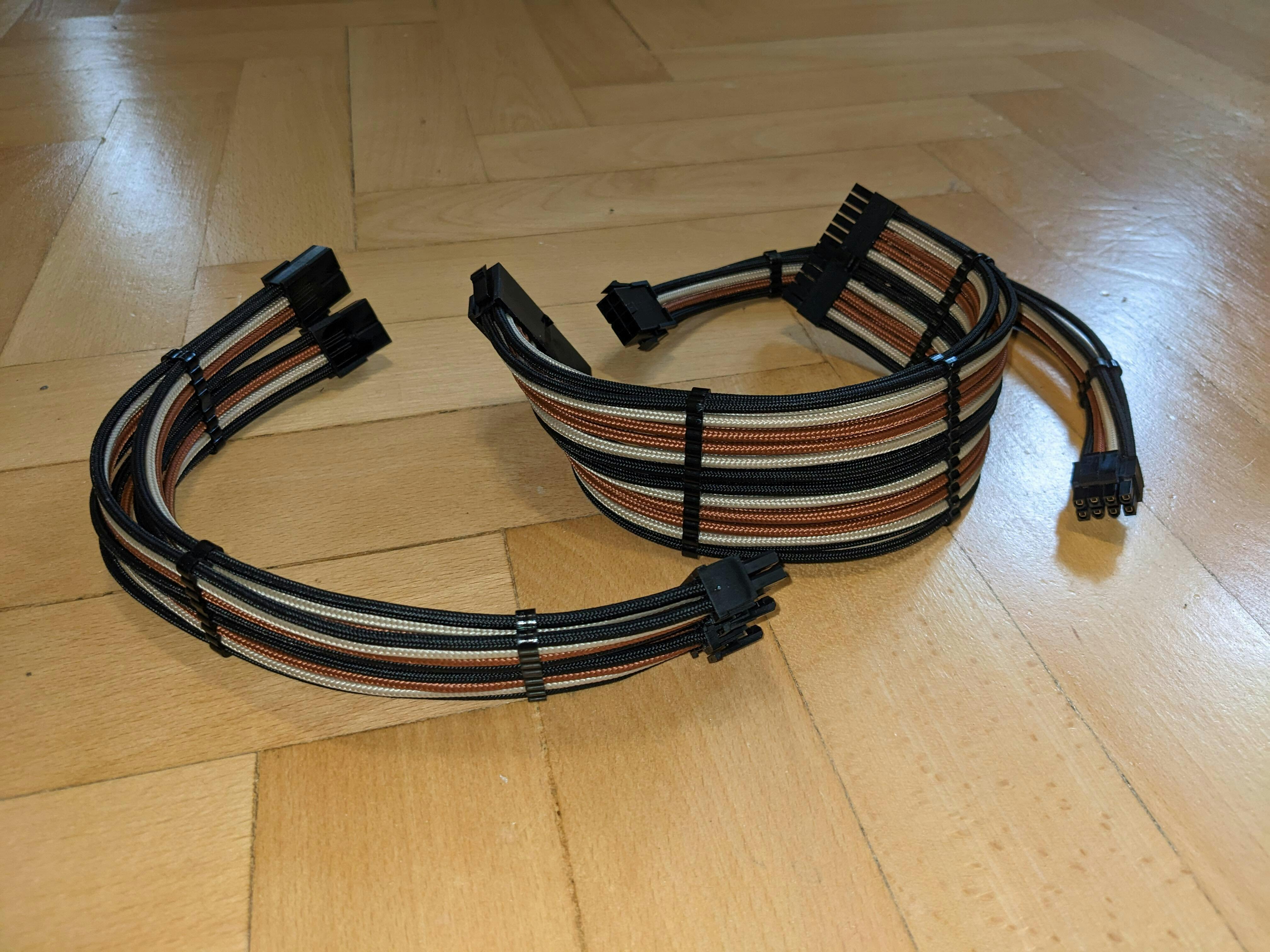 customized Noctua theme paracord extension kit PSU exntended cables ...