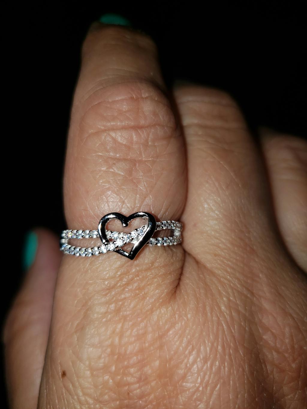 Sterling Silver Heart CZ Ring