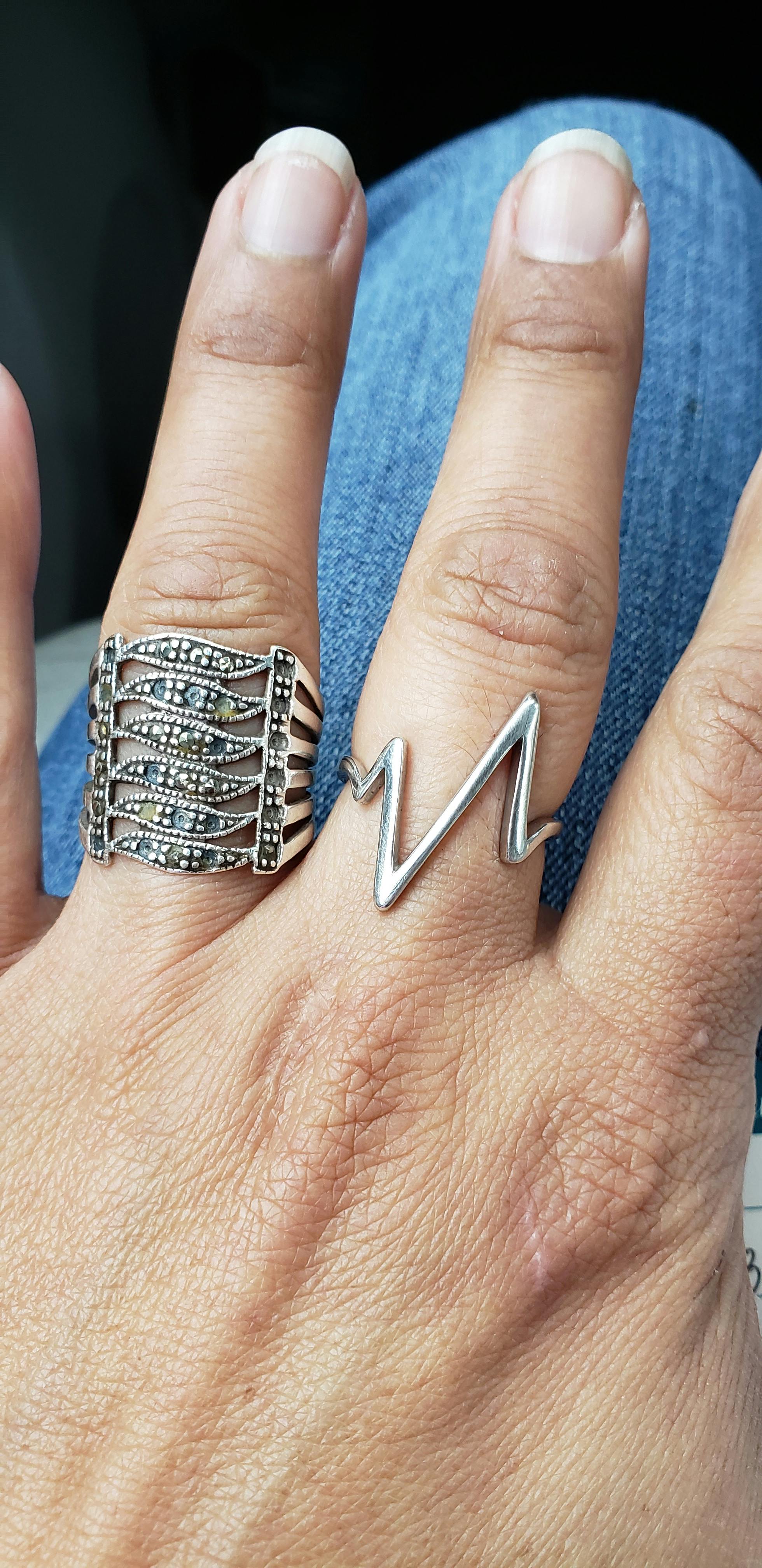 Sterling Silver Heartbeat Ring