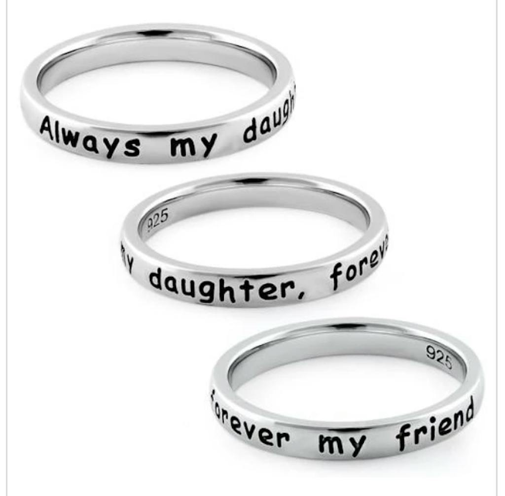 Sterling Silver "Always my daughter, forever my friend" Ring for Sale