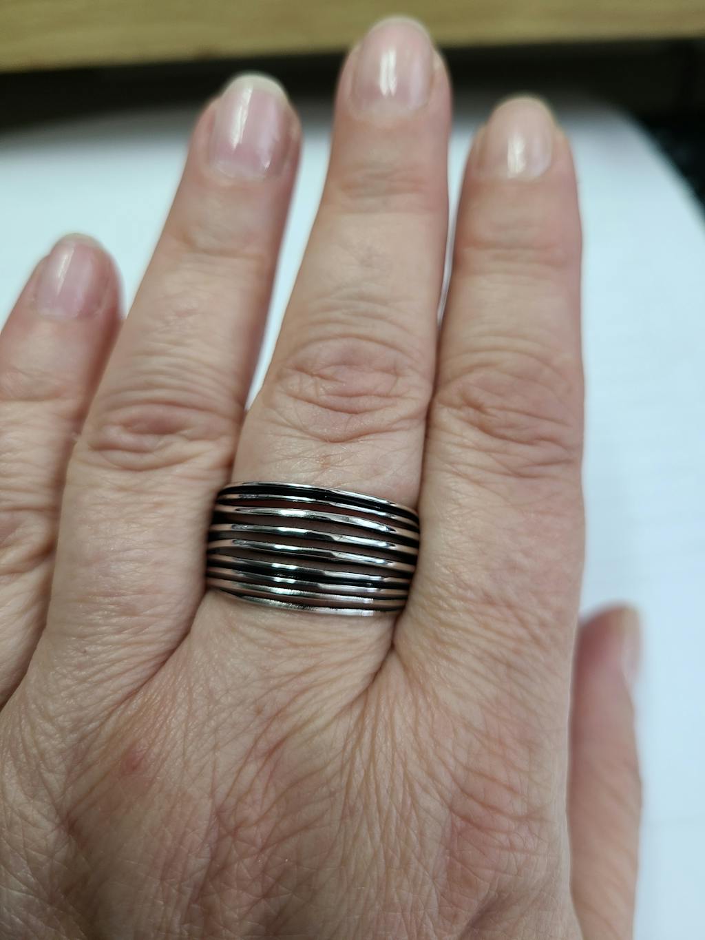 Sterling Silver String Pattern Ring