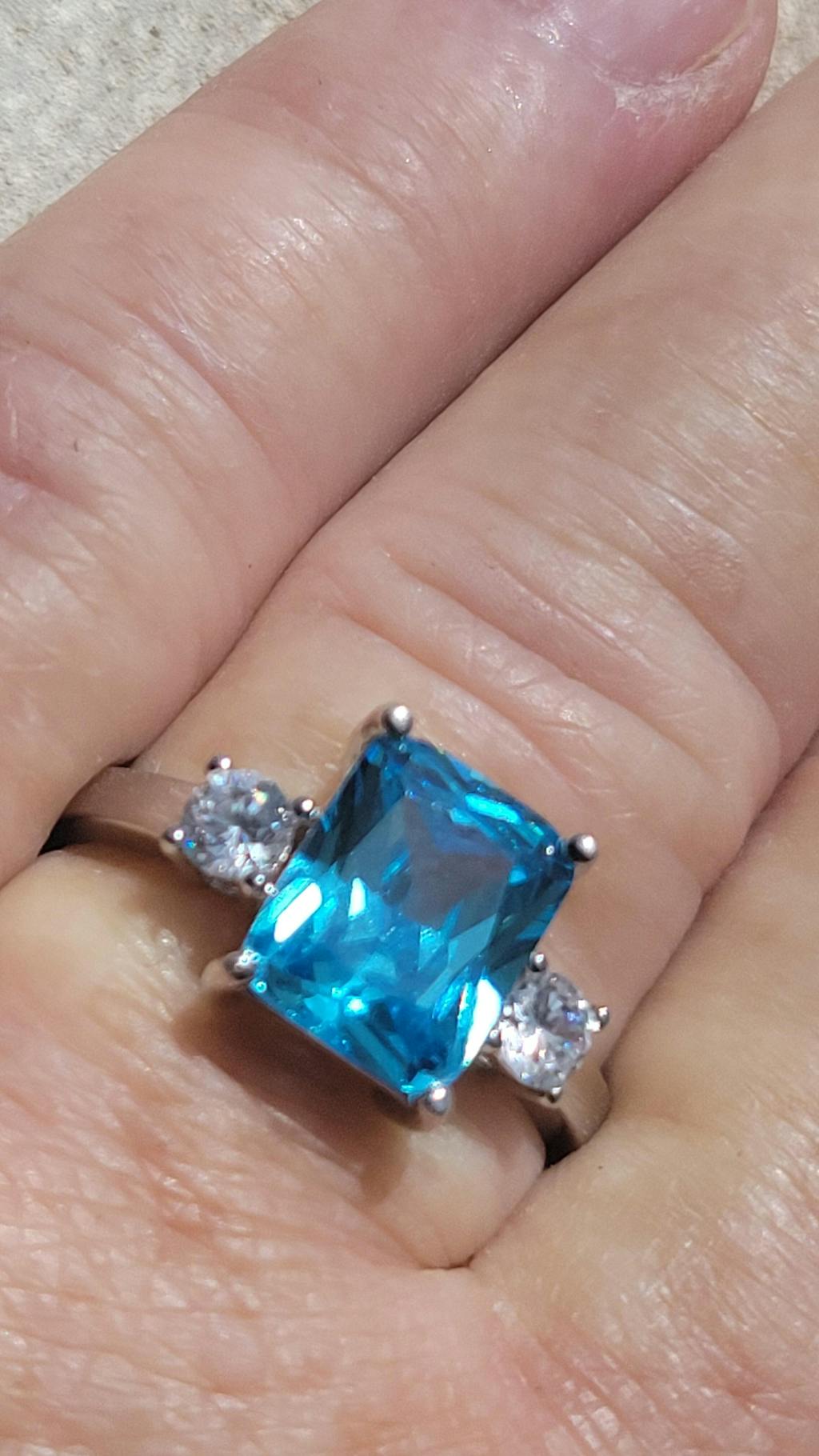 Sterling Silver Light Blue CZ Ring