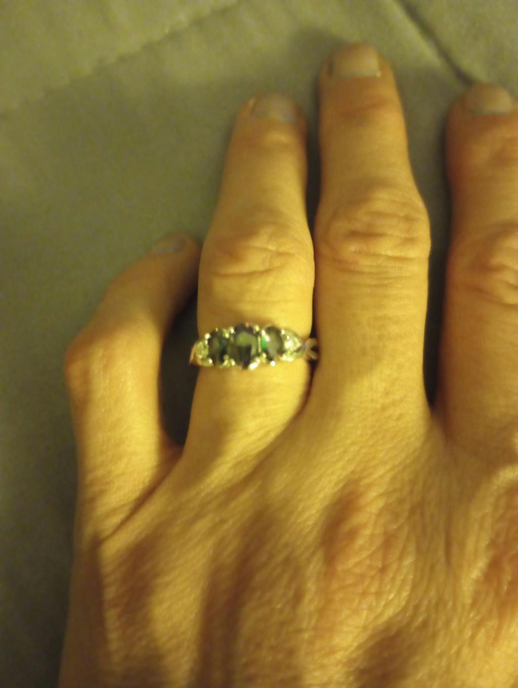 Sterling Silver Triple Rainbow CZ Ring